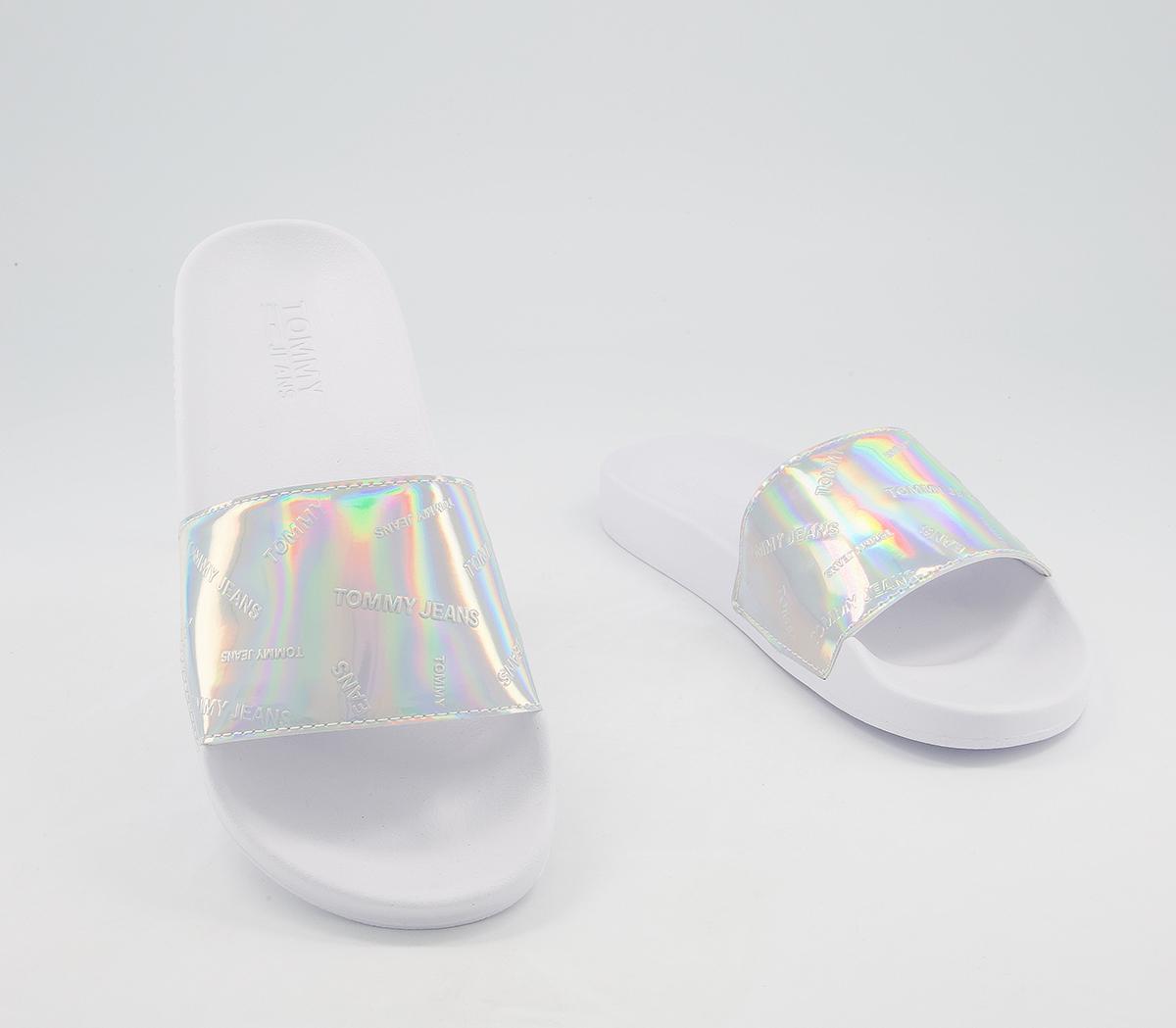 Tommy Hilfiger Tommy Jeans Pool Slides Iridescent White - Women’s Sandals