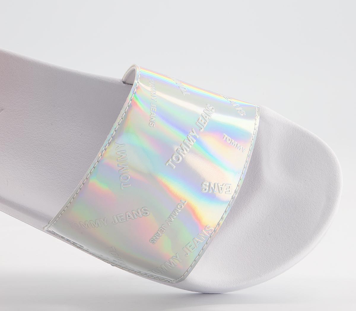 Tommy Hilfiger Tommy Jeans Pool Slides Iridescent White - Women’s Sandals