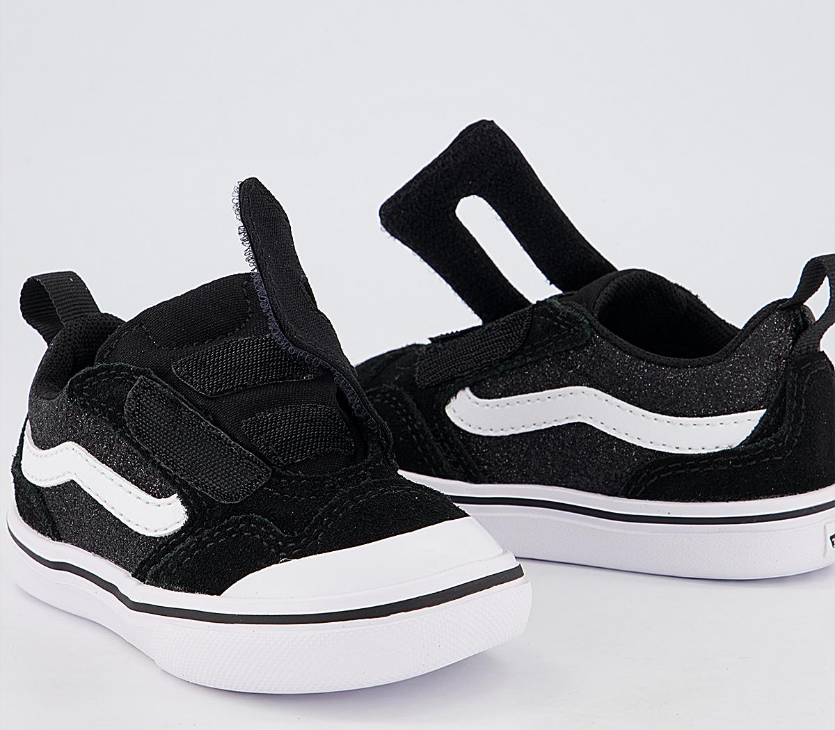 Vans Comfy Cush New Skool V Toddlers Trainers Glitter Black White - Unisex