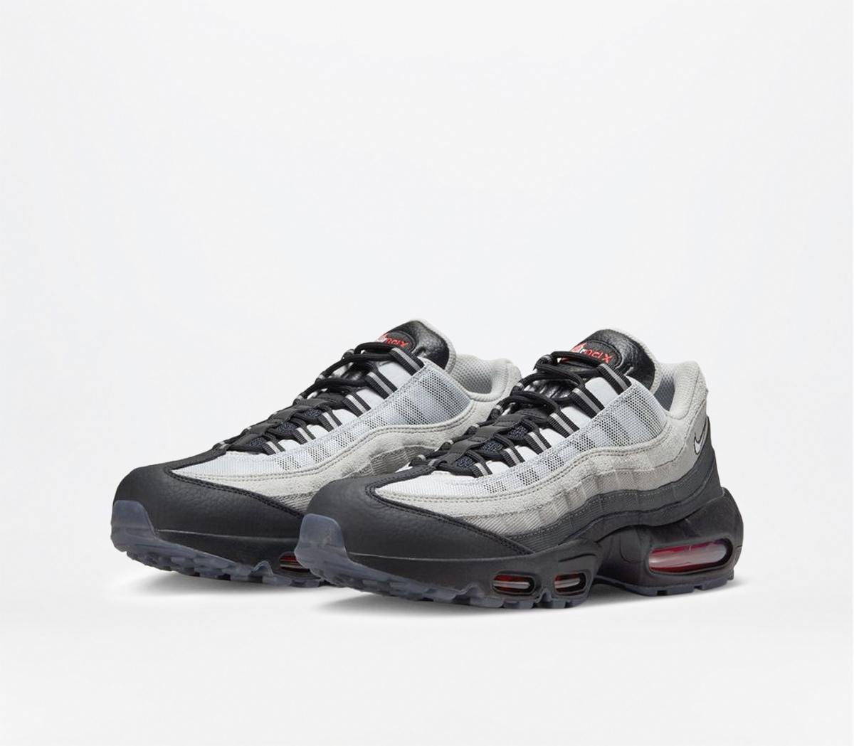 Nike Air Max 95 Trainers Black White Pure Platinum Light Smoke Grey ...