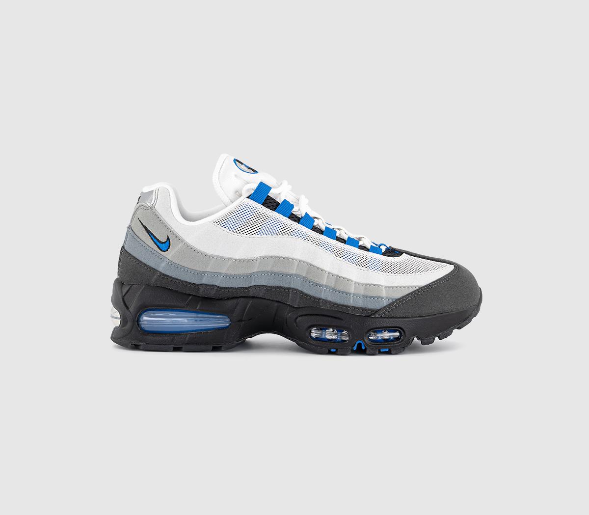 Click here for Nike Kids Air Max 95 Trainers White Blue Spark Neu... prices
