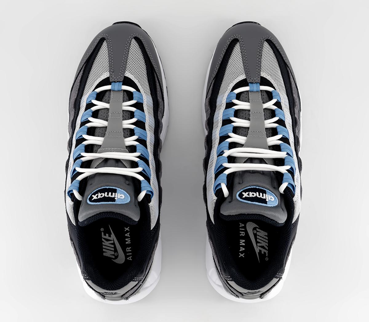 Nike Air Max 95 Trainers Cool Grey University Blue Dark Obsidian - Men ...