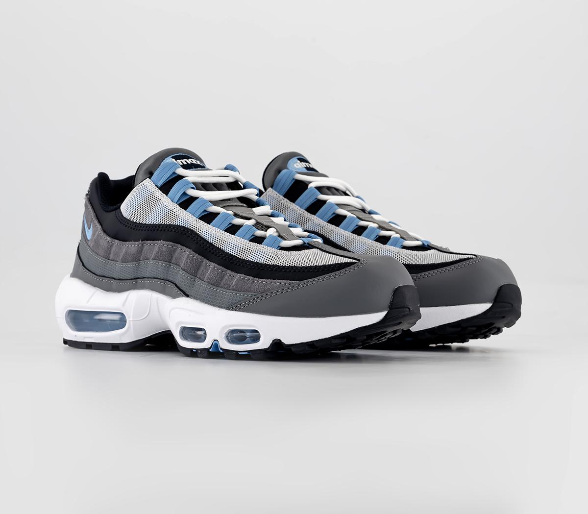 Nike Air Max 95 Trainers Cool Grey University Blue Dark Obsidian - Men ...