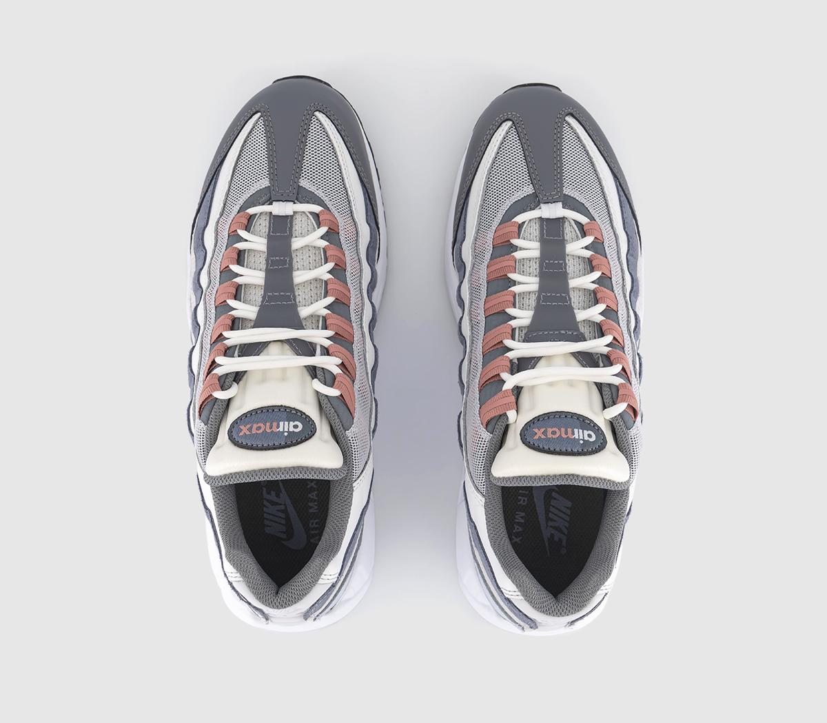 Nike Air Max 95 Trainers Vast Grey Red Stardust Cool Grey - Men's Trainers