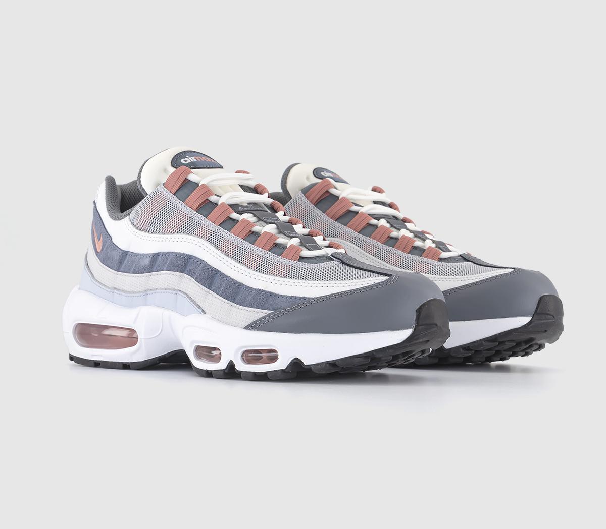 Nike Air Max 95 Trainers Vast Grey Red Stardust Cool Grey - Men's Trainers