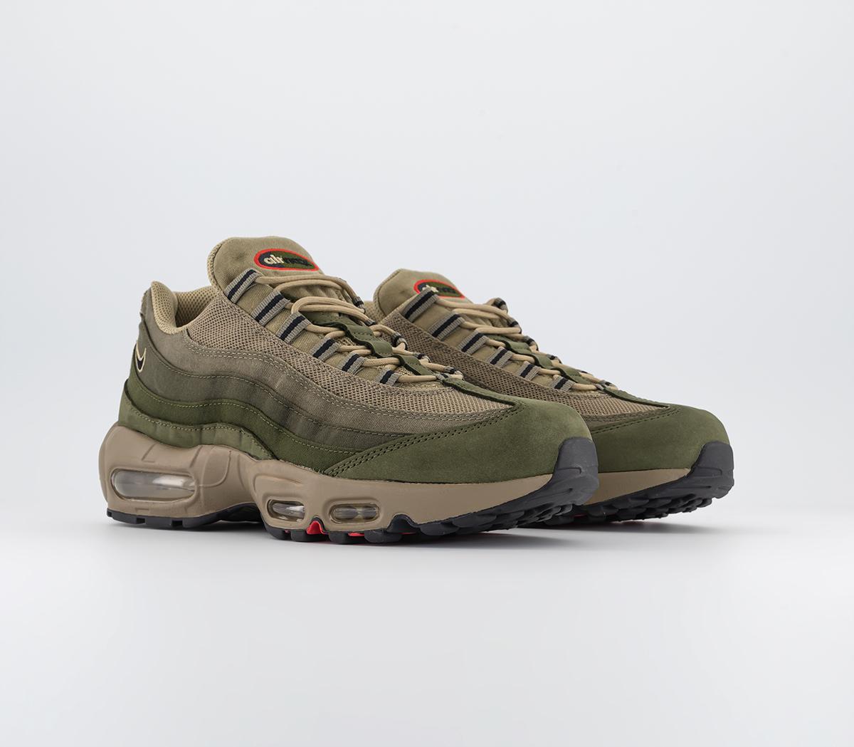 Nike Air Max 95 Trainers Medium Olive Black Rough Green - Nike Air Max