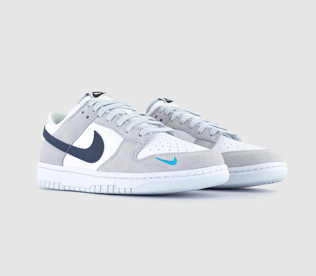 Nike Dunk Low Trainers Football Grey Midnight Navy White - Men's Trainers