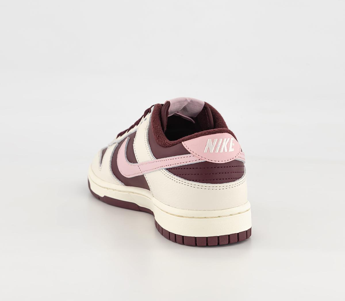 Nike Dunk Low Trainers Pale Ivory Medium Soft Pink Night Maroon ...