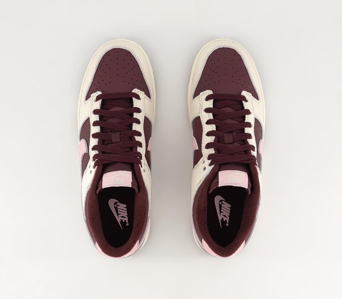 Nike Dunk Low Trainers Pale Ivory Medium Soft Pink Night Maroon ...