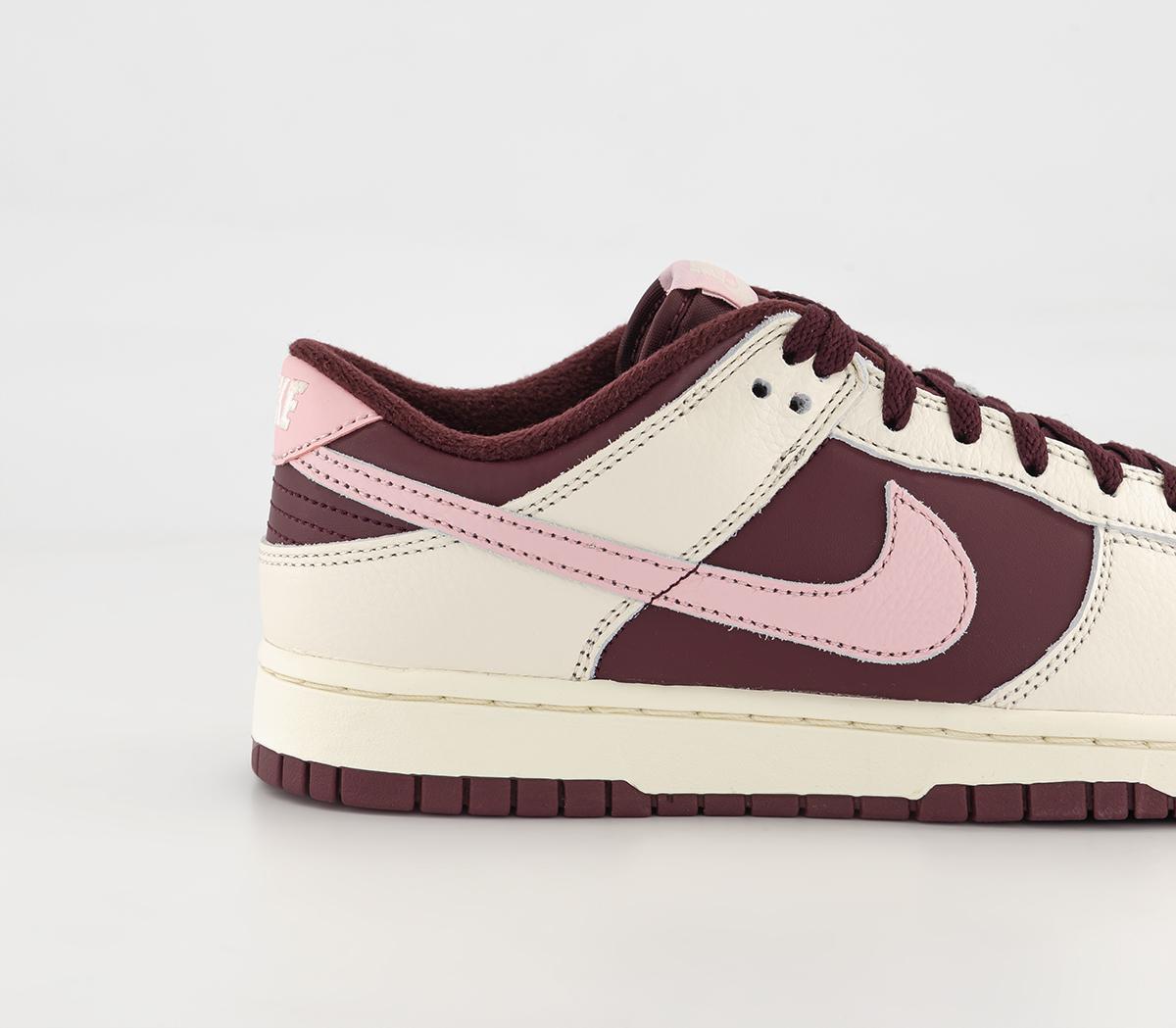 Nike Dunk Low Trainers Pale Ivory Medium Soft Pink Night Maroon ...