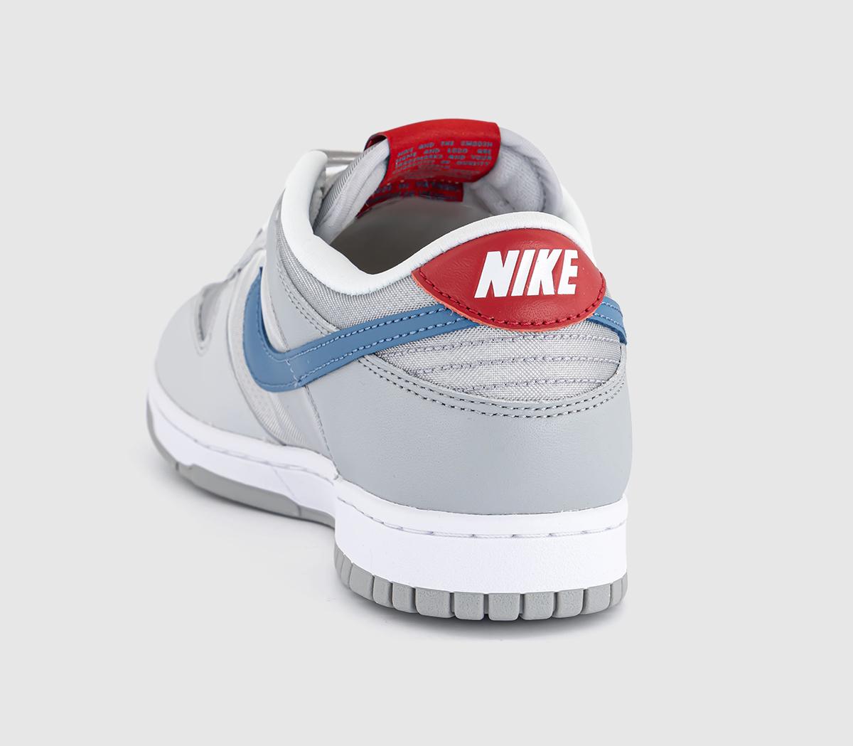 Nike Dunk Low Trainers Metallic Silver Aegean Storm Neutral Grey Flt ...
