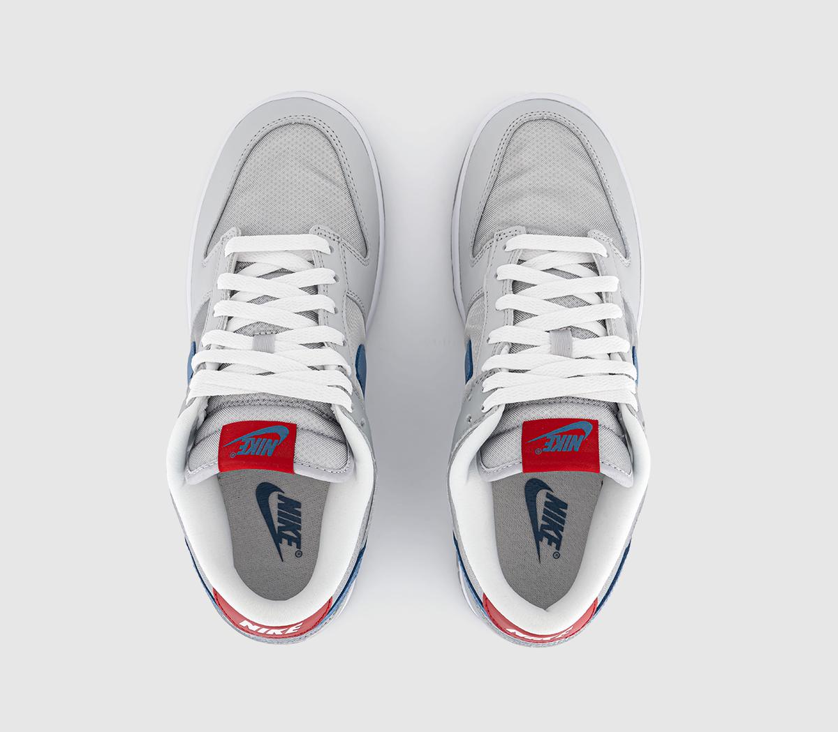 Nike Dunk Low Trainers Metallic Silver Aegean Storm Neutral Grey Flt ...