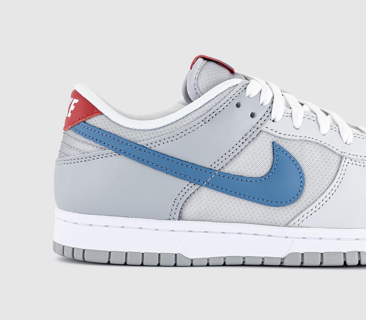 Nike Dunk Low Trainers Metallic Silver Aegean Storm Neutral Grey Flt ...