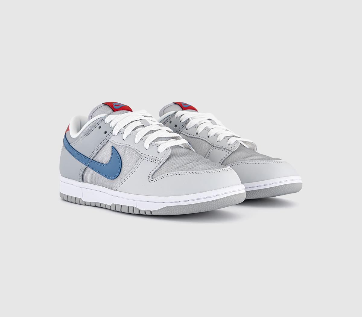 Nike Dunk Low Trainers Metallic Silver Aegean Storm Neutral Grey Flt ...