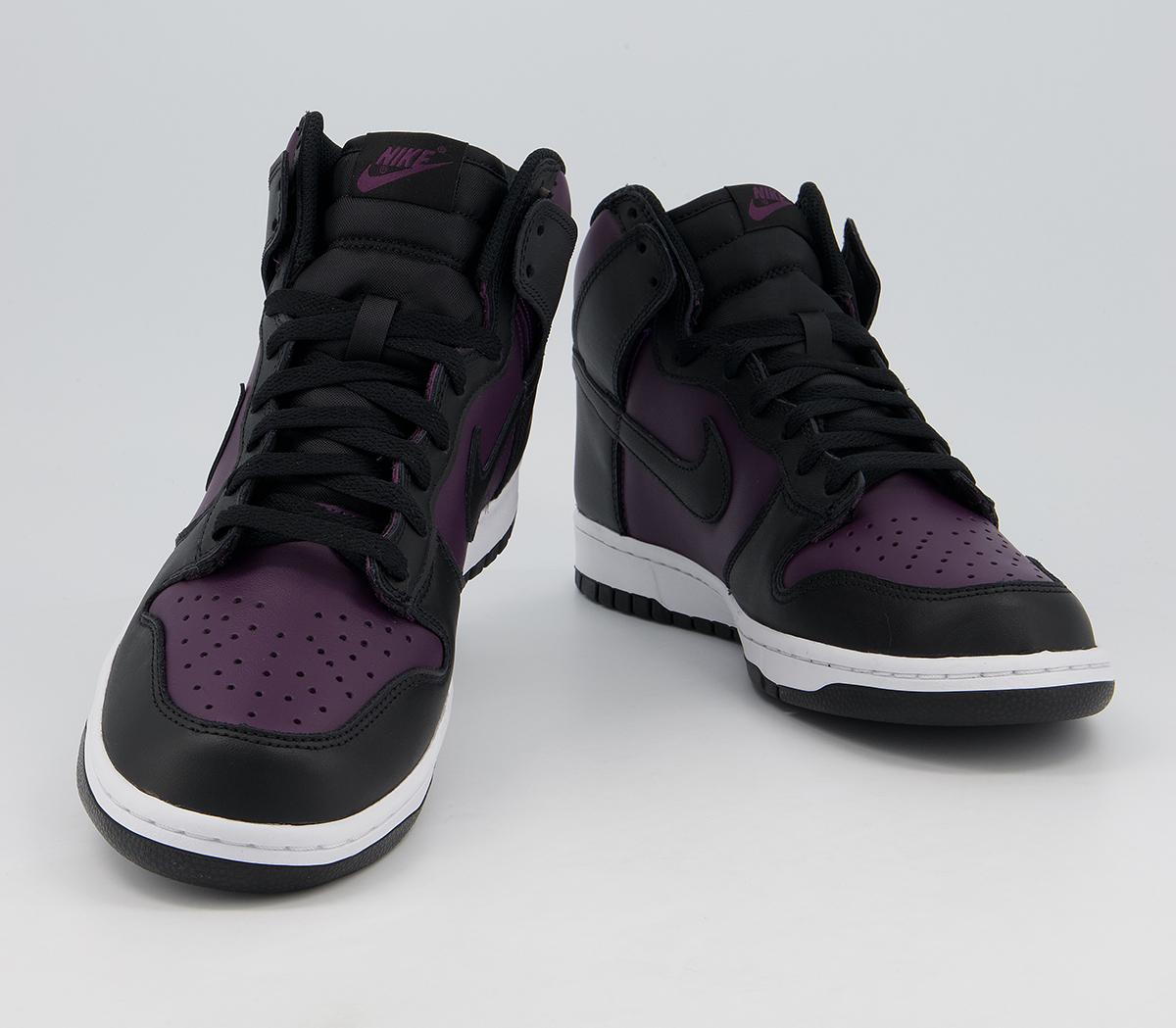 Nike Dunk Hi Trainers F Wine Black White - Unisex Sports