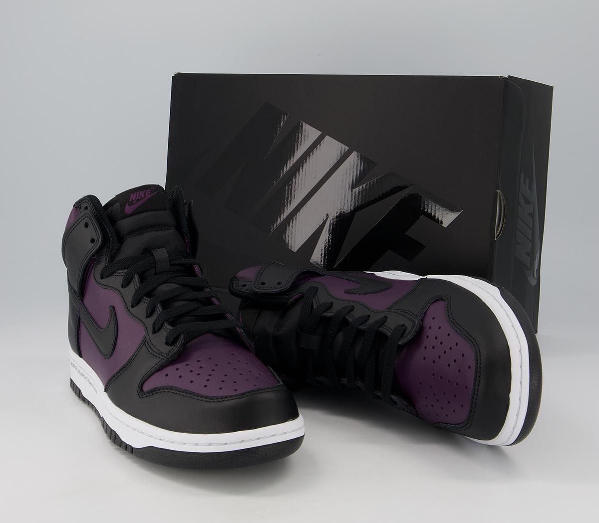 Nike Dunk Hi Trainers F Wine Black White - Unisex Sports