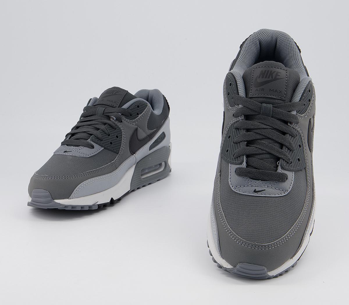 Nike Air Max 90 Trainers Anthracite Black Grey Cool Grey Stadium Grey ...