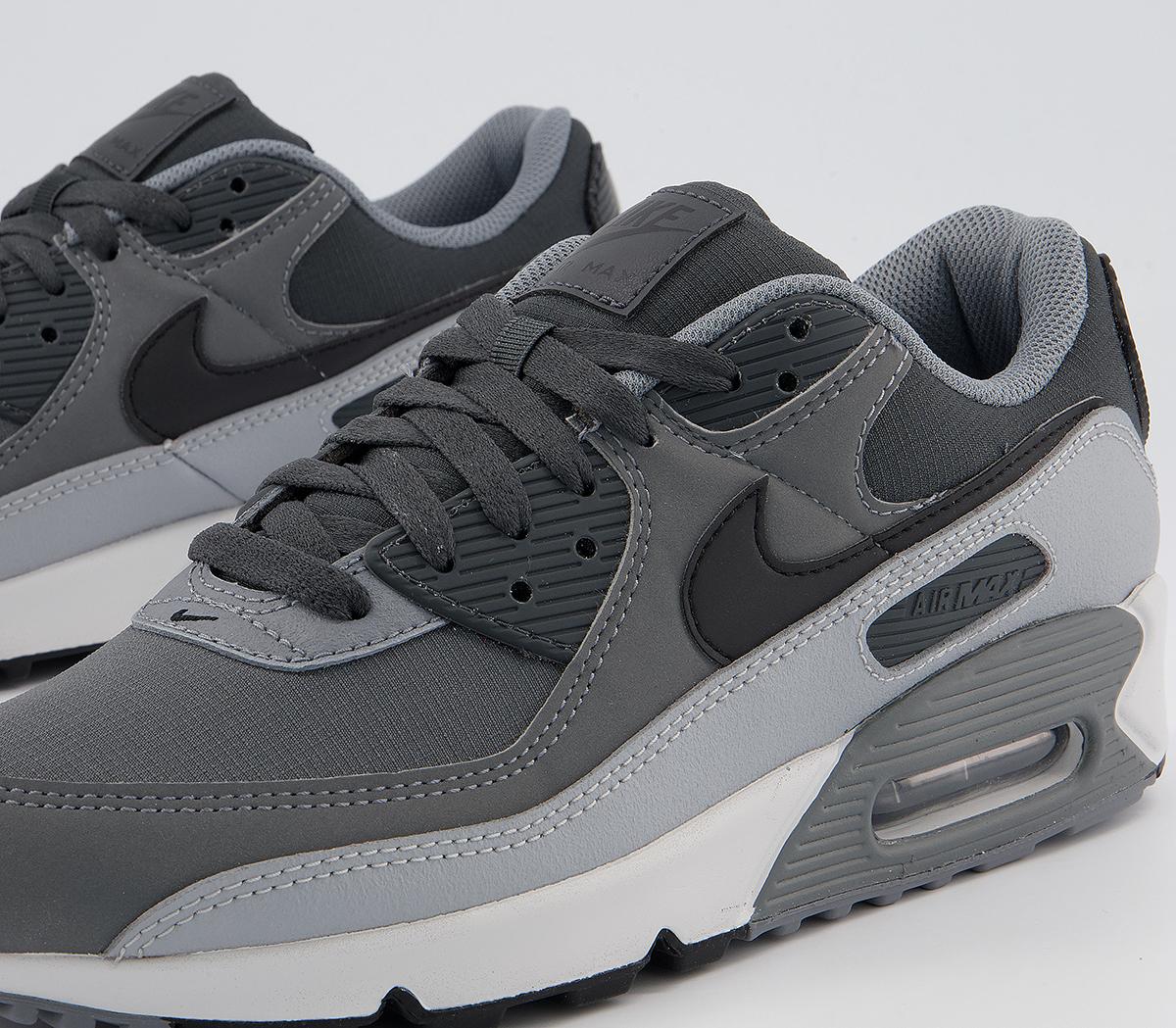 Nike Air Max 90 Trainers Anthracite Black Grey Cool Grey Stadium Grey ...