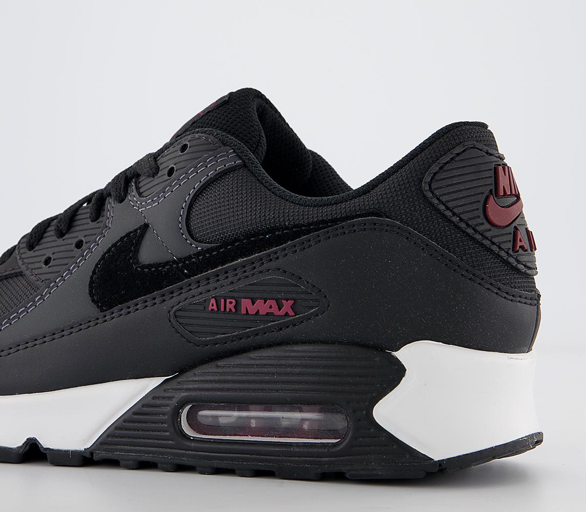 Nike Air Max 90 Trainers Anthracite Black Team Red Summit White - Nike ...
