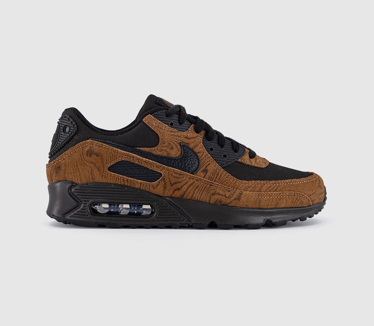 Click here for Nike Air Max 90 Trainers LT British Tan Black Velv... prices