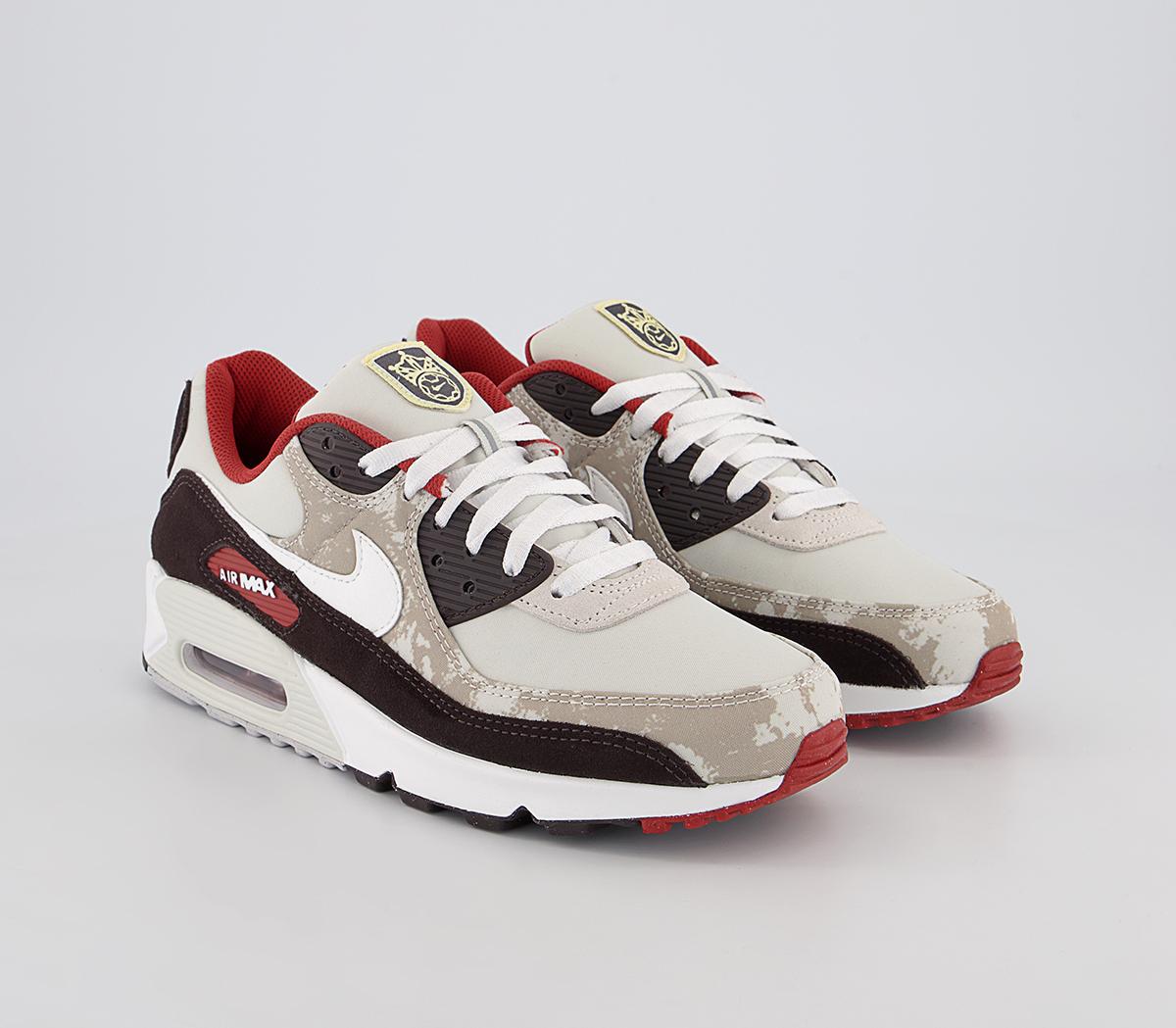Nike Air Max 90 Trainers Light Bone Summit White Khaki - Men's Trainers