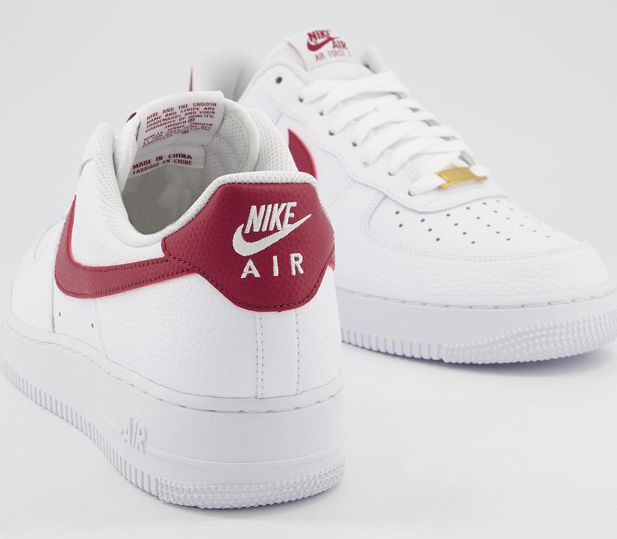 Nike Air Force 1 07 Trainers White Team Red White - Nike Air Force 1