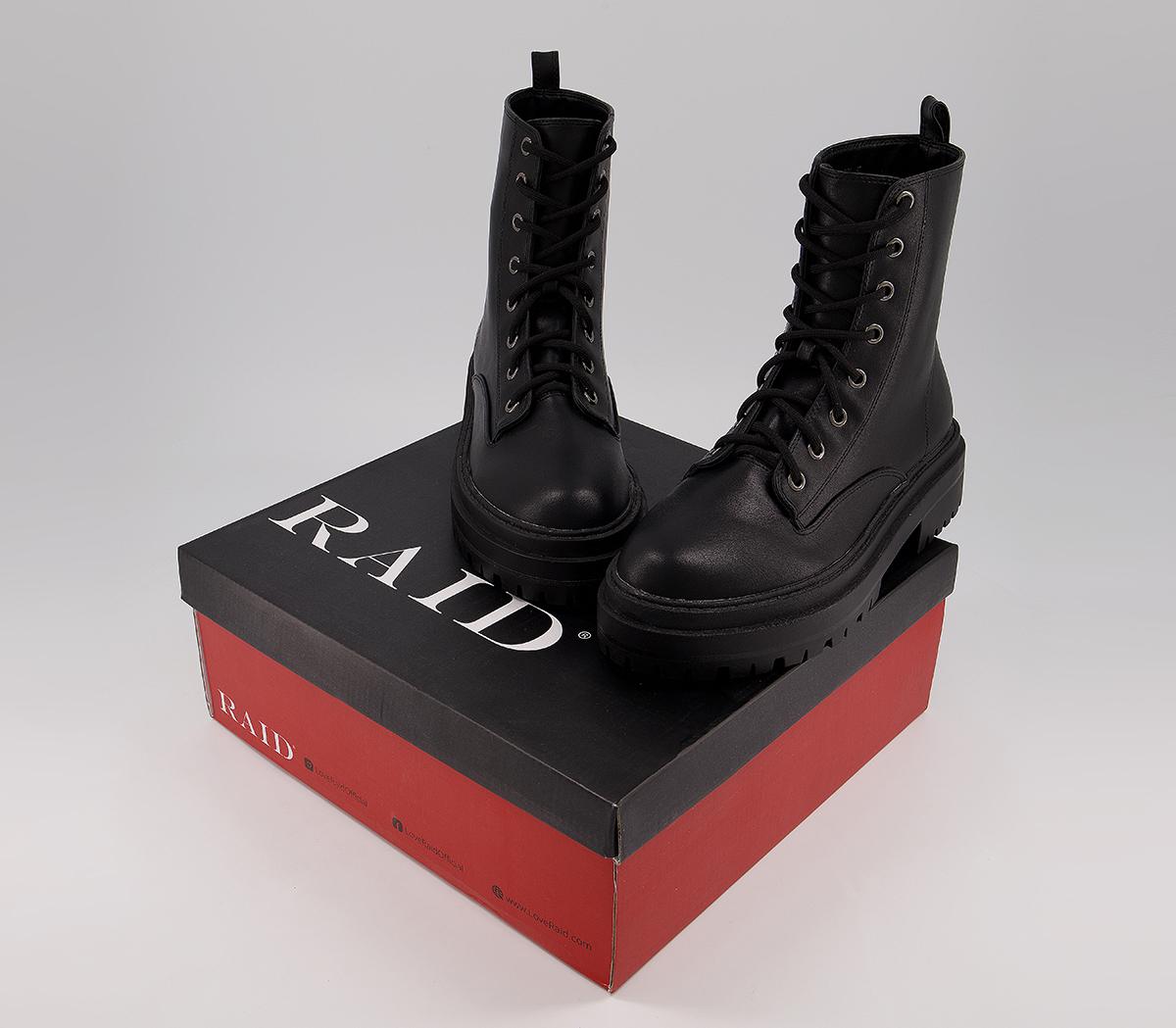 Raid Obey Chunky Lace Boots Black - Women's Ankle Boots