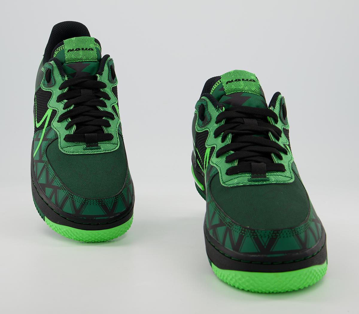 Nike Air Force 1 React Trainers Black Green Strike Pine Green - Nike ...