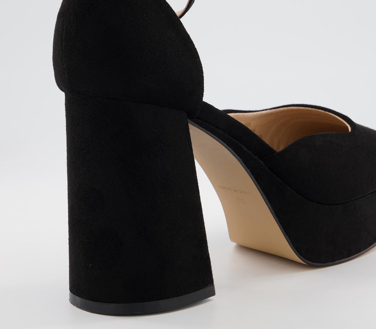 OFFICE Hopeful Square Toe Platform Heels Black - High Heels