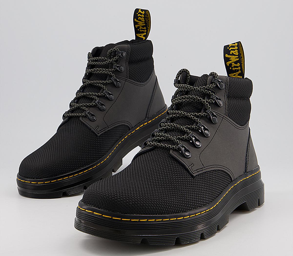 Dr. Martens Rakim 6 Eye Boots Black Leather - Men's Casual Shoes