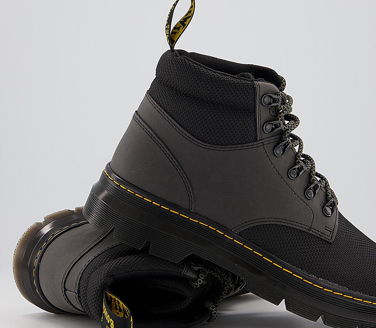 Dr. Martens Rakim 6 Eye Boots Black Leather - Men's Casual Shoes