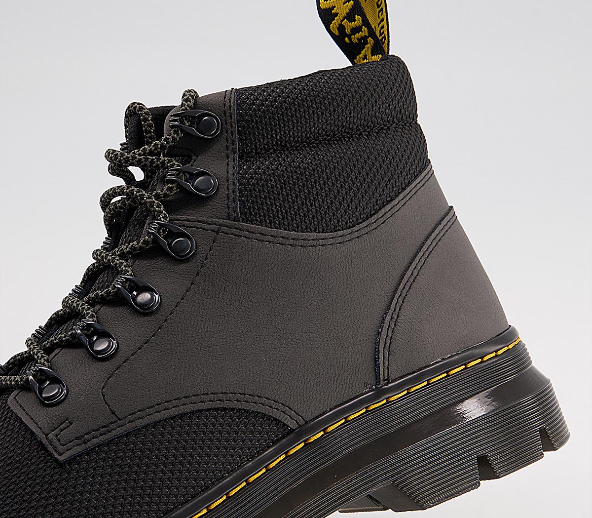 Dr. Martens Rakim 6 Eye Boots Black Leather - Men's Casual Shoes
