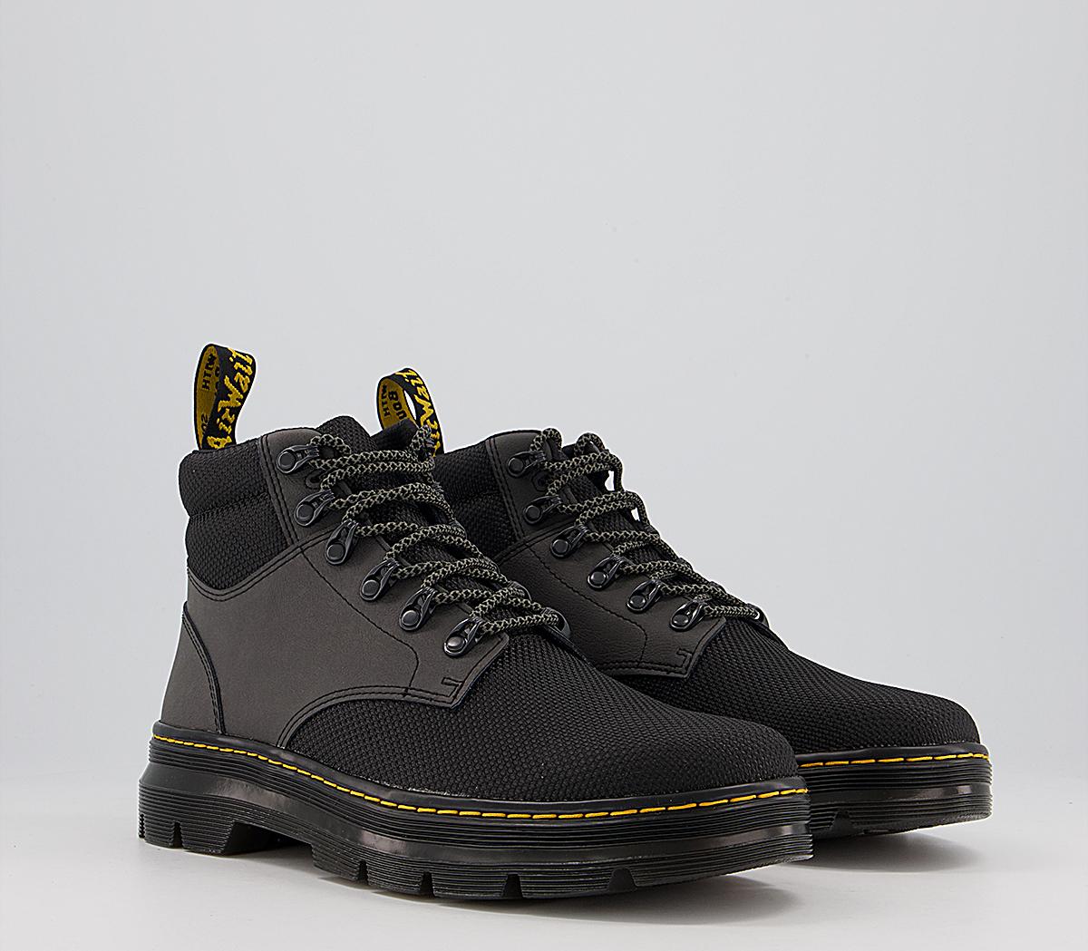 Dr. Martens Rakim 6 Eye Boots Black Leather - Men's Casual Shoes