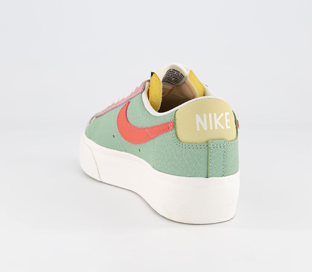 Nike Blazer Low Platform Trainers Seafoam Pink Salt Sea Glass Saturn ...