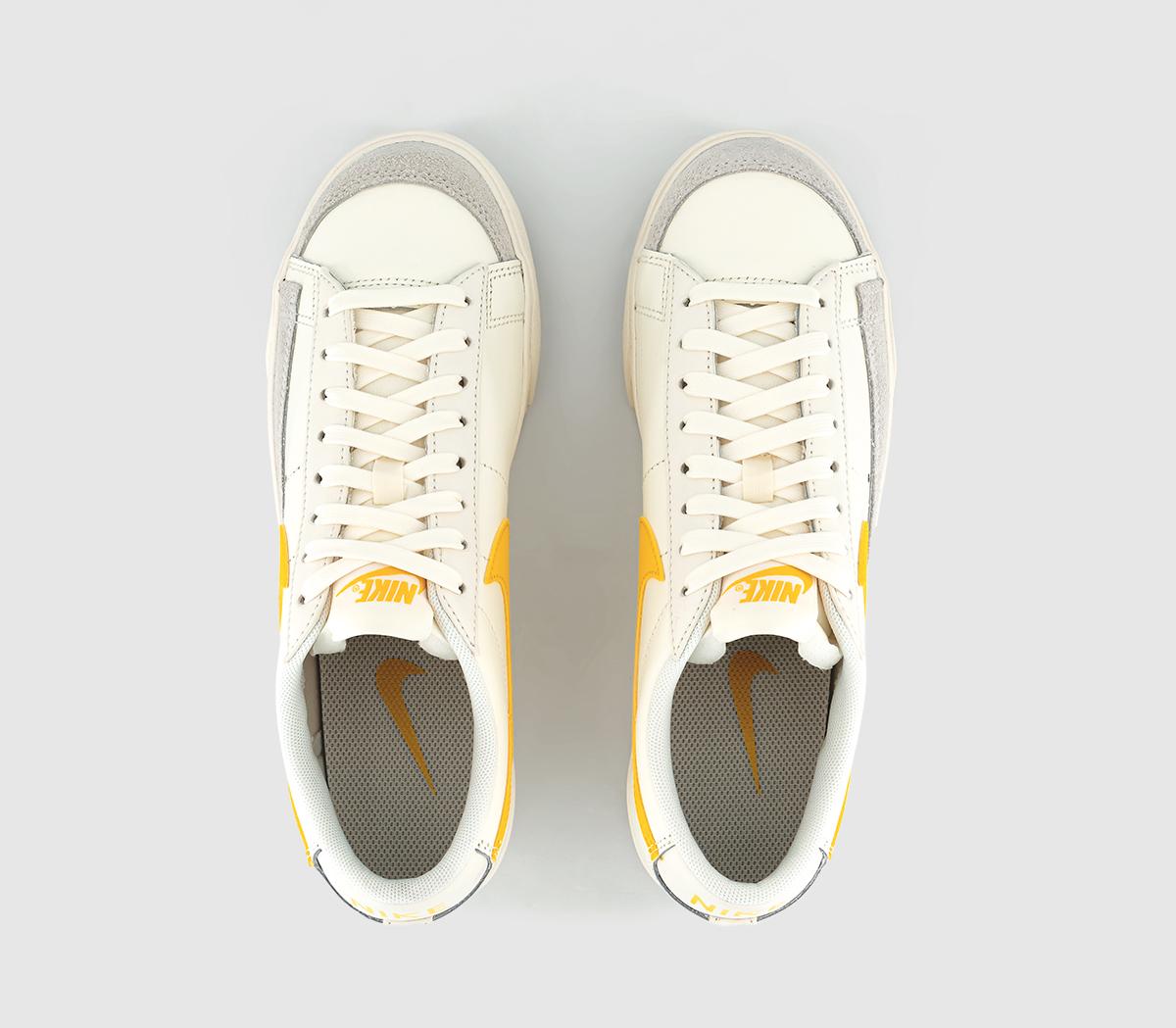 Nike Blazer Low Platform Trainers Sail Vivid Sulfur Pale Ivory - Women ...