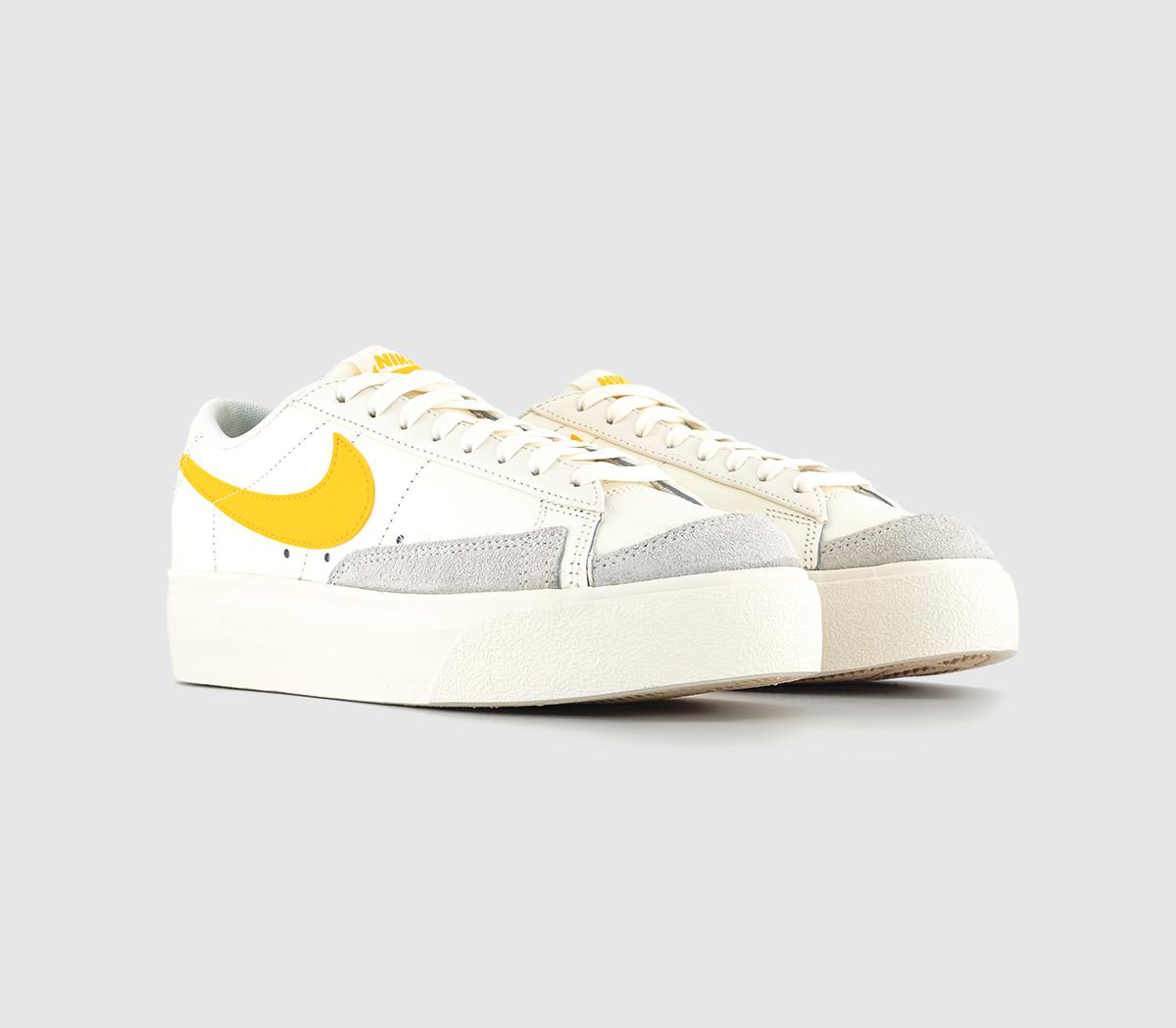 Nike Blazer Low Platform Trainers Sail Vivid Sulfur Pale Ivory - Women ...