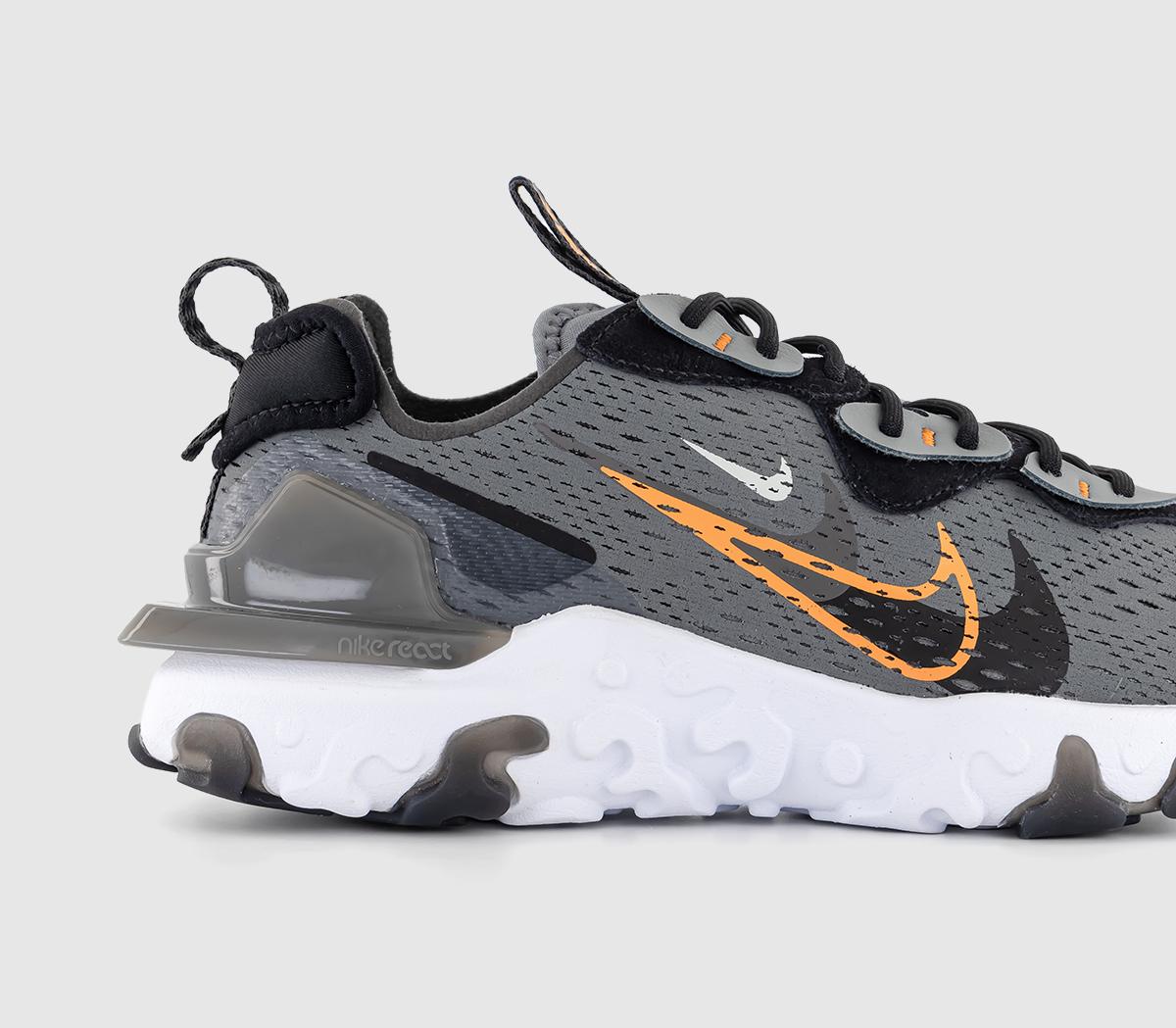 Nike Nike React Vision Trainers Smoke Grey Black Bright Mandarin - Men ...