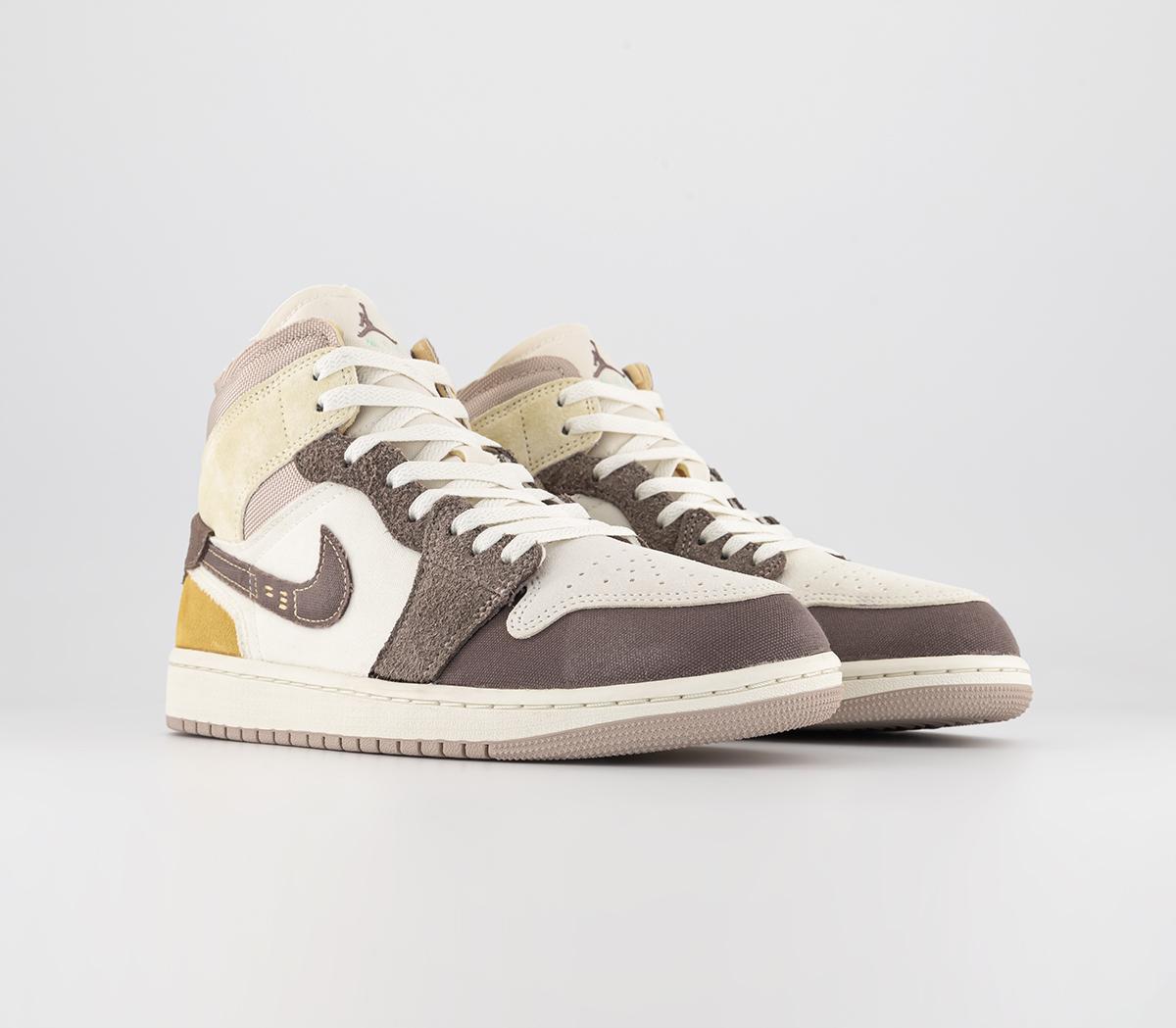 Jordan Air Jordan 1 Mid Trainers Sail Taupe Haze Fossil Stone Celestial ...