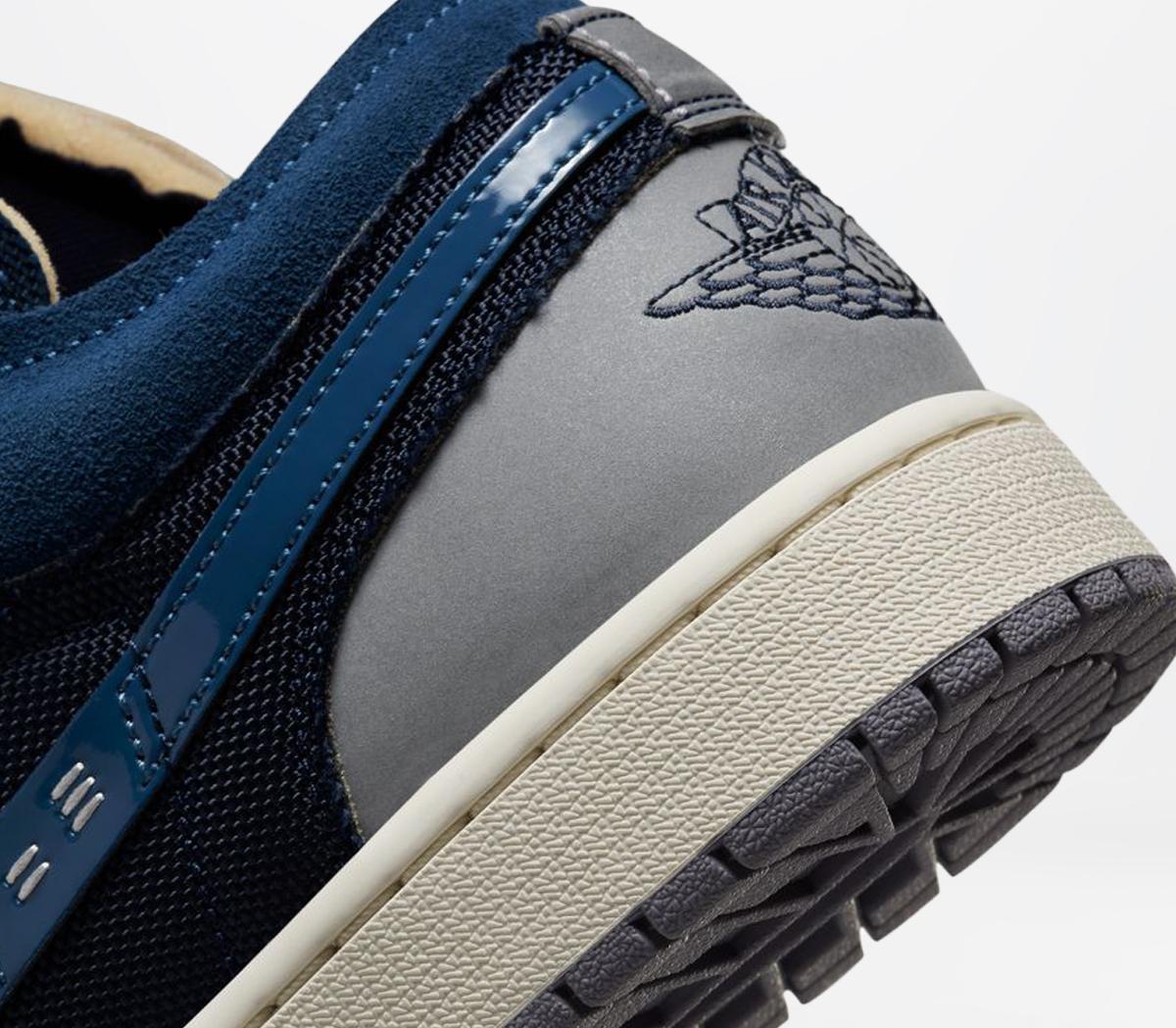Jordan Air Jordan 1 Low Trainers Obsidian Ashen Slate French Blue Sail ...