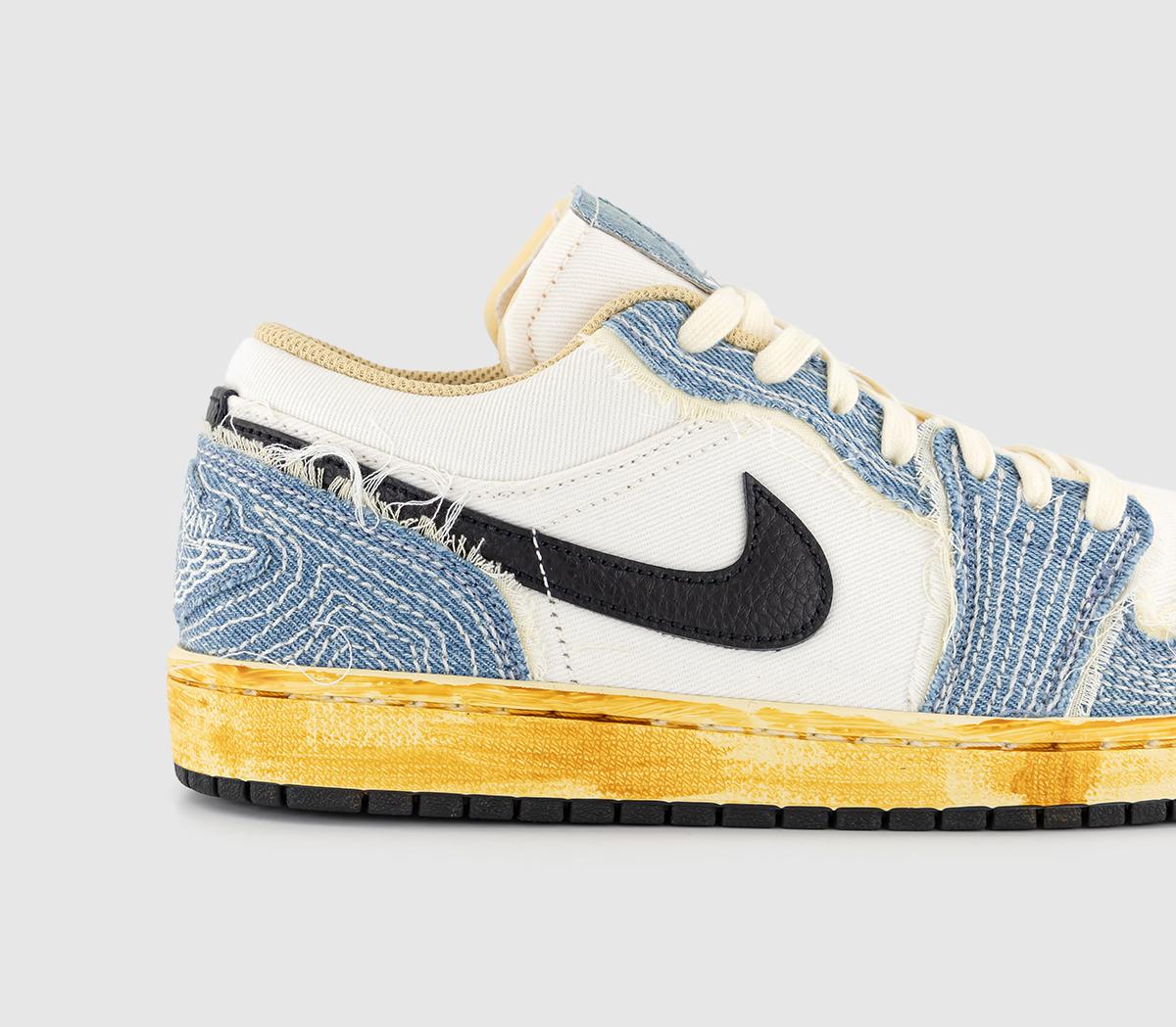 Jordan Air Jordan 1 Low Trainers Ashen Slate Black Pale Ivory Sesame ...