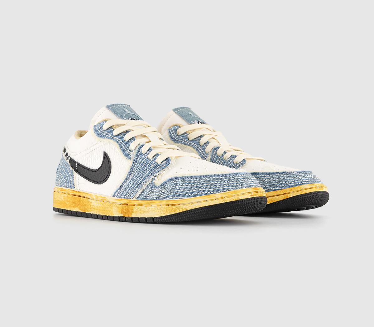 Jordan Air Jordan 1 Low Trainers Ashen Slate Black Pale Ivory Sesame ...