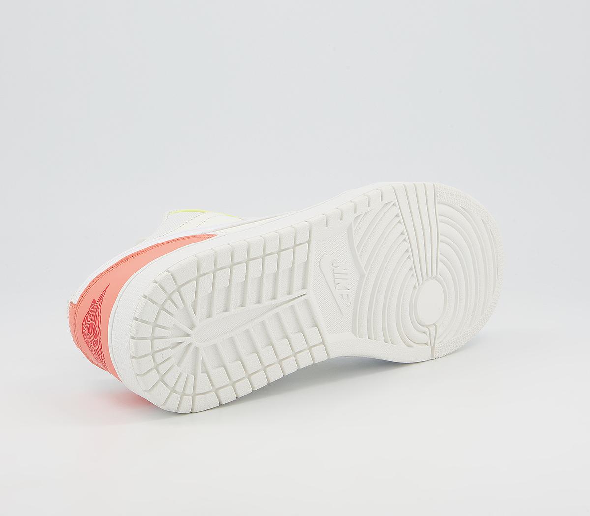 Jordan Air Jordan 1 Low Trainers Sail White Citron Mday - Men's Trainers