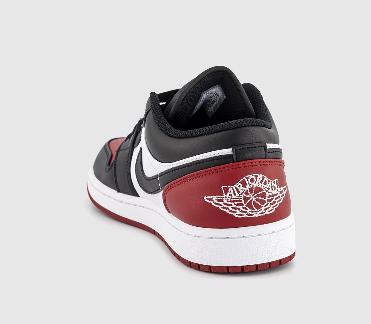 Jordan Air Jordan 1 Low Trainers White Black Varisty Red White - Unisex ...