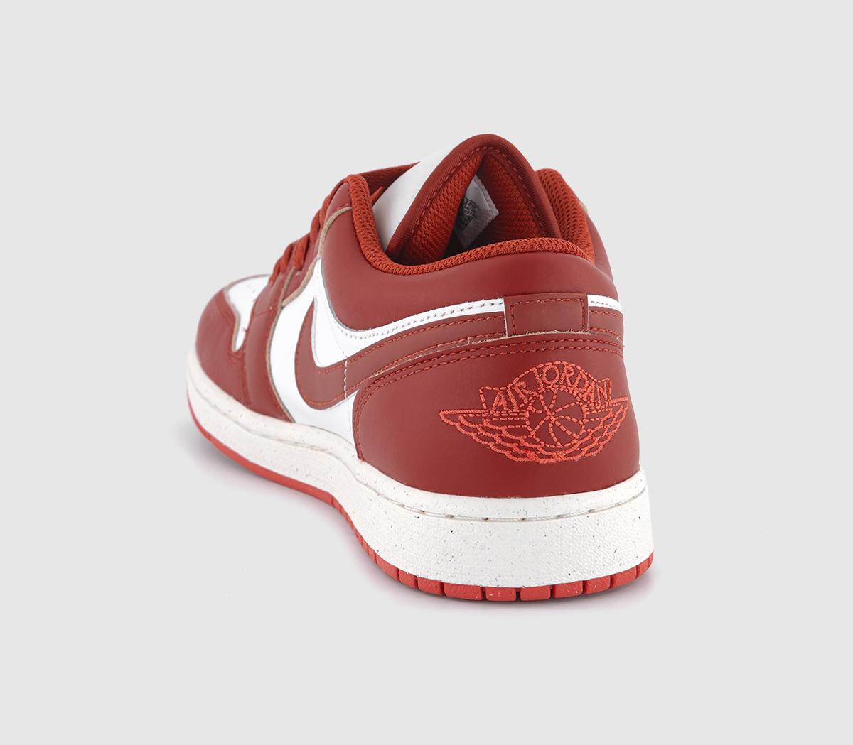 Jordan Air Jordan 1 Low Trainers White Dune Red Lobster Sail - Men's ...