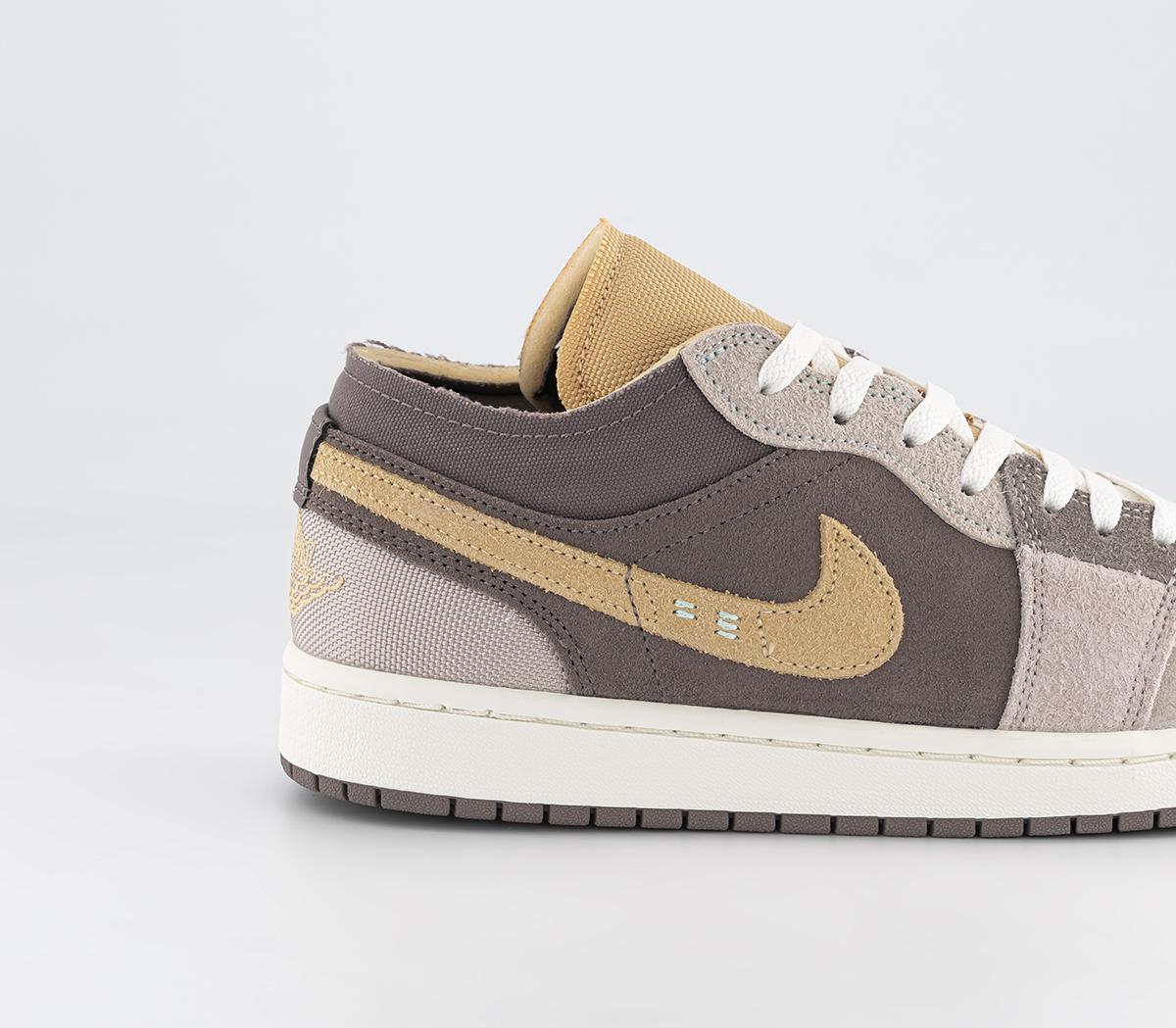 Jordan Air Jordan 1 Low Trainers Taupe Haze Mint Foam Celestial Gold ...