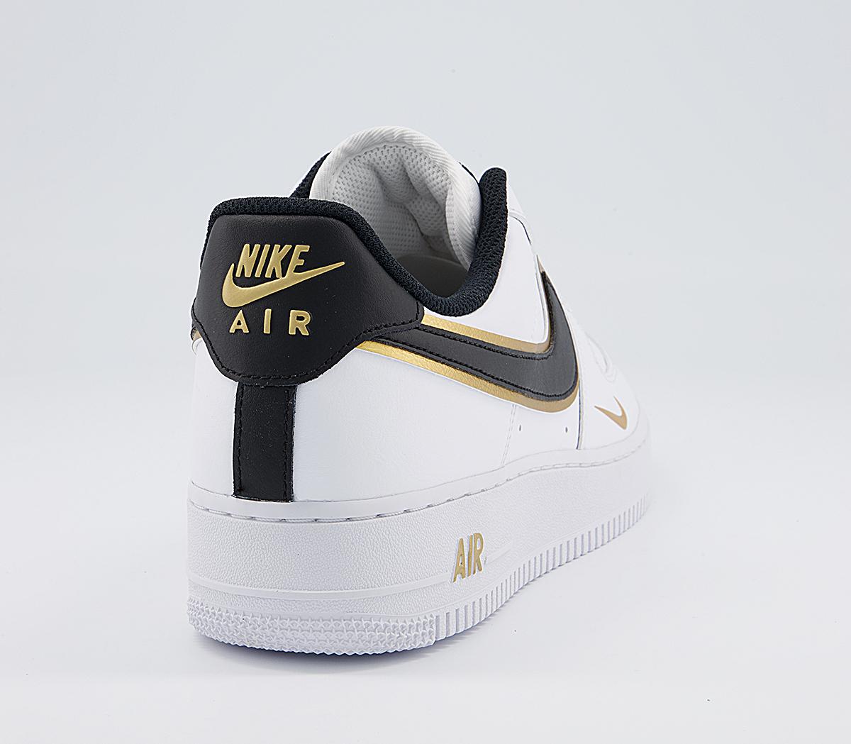 Nike Air Force 1 Lv8 Trainers White Black Metallic Gold White - Nike ...