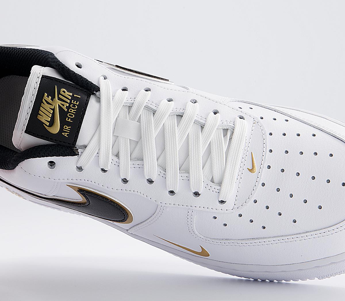 Nike Air Force 1 Lv8 Trainers White Black Metallic Gold White - Nike ...