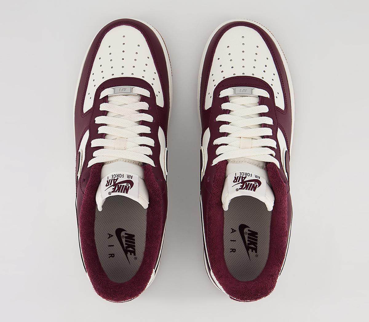 Nike Air Force 1 Lv8 Trainers Sail Night Maroon Gum Medium Brown ...