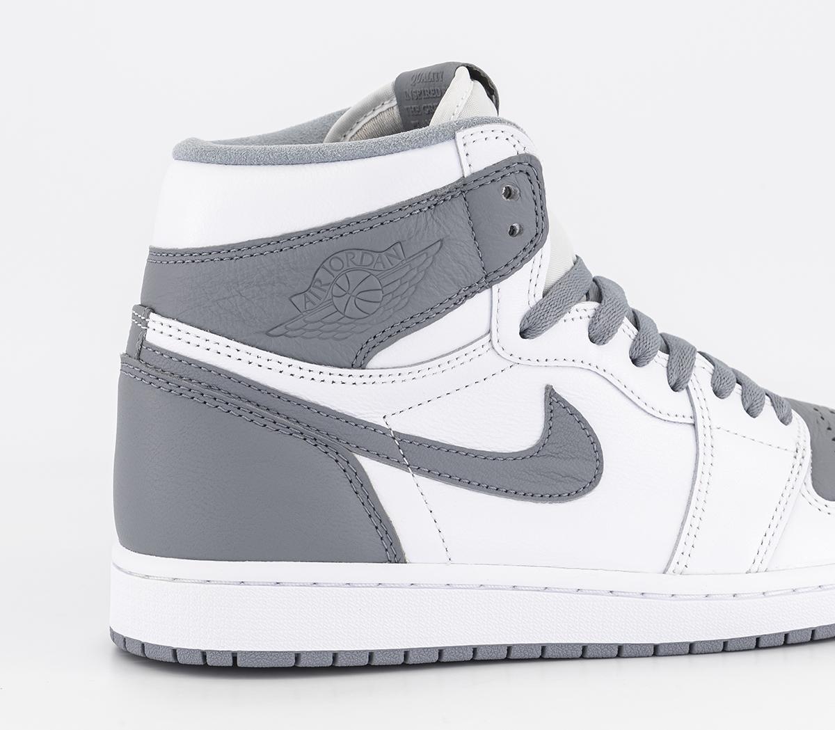 Jordan Air Jordan 1 High Trainers Stealth White - Unisex Sports