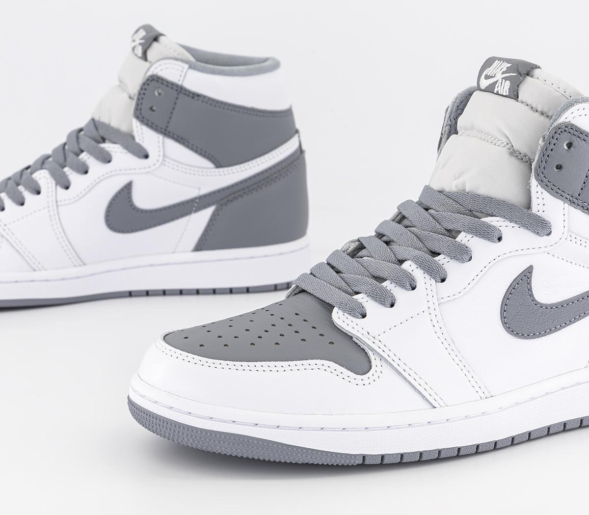 Jordan Air Jordan 1 High Trainers Stealth White - Unisex Sports